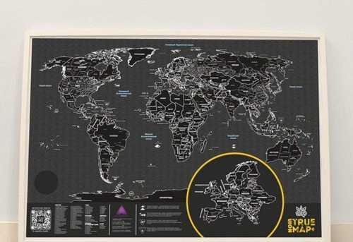 Скретч-карта мира большая noir true map