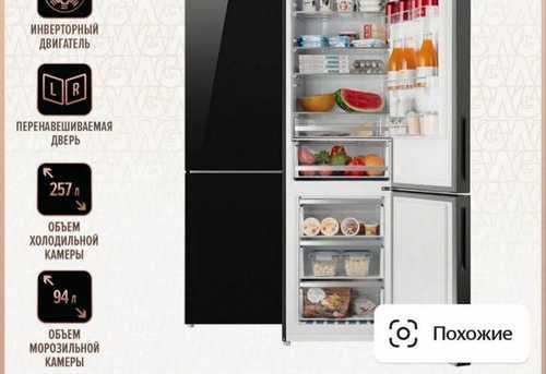 Холодильник Weissgauff WRK 2000 D Full Black Glass