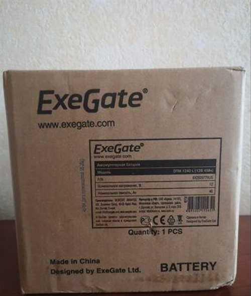 Аккумулятор ExeGate DTM 1240L 12В 40Ач