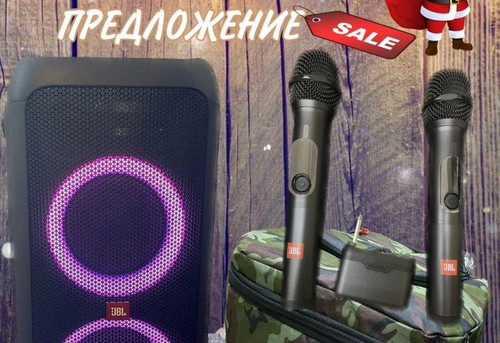 Блютуз колонка jbl partybox 300 (чехол+микрофоны)