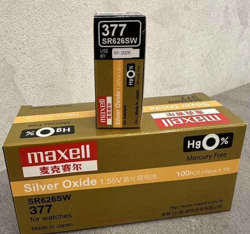 Батарейка для часов Maxell 377 SR626SW 1,55V