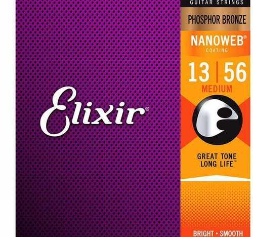 Elixir 13-56 Nanoweb Medium Phosphor Br. (Новый)