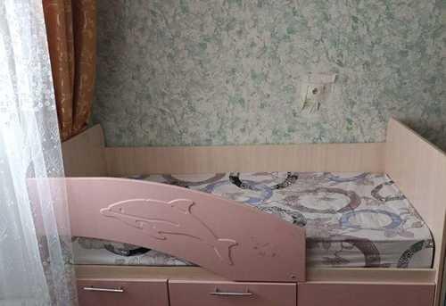 Детская кровать 80.160 от 3 лет с матрасом бу