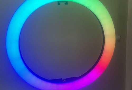 Лампа кольцевая RGB со штативом d30 см