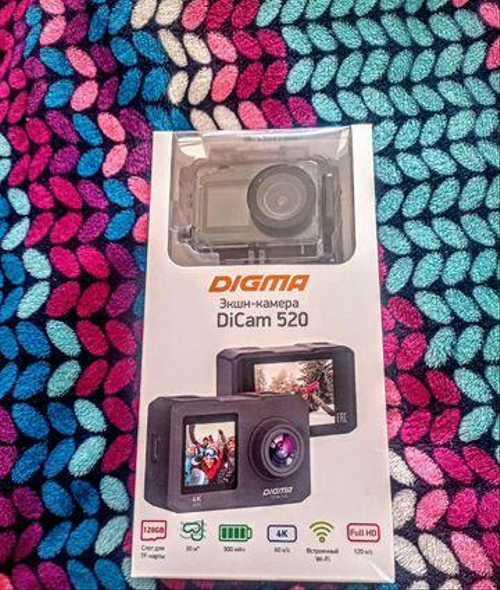Экшн камера Digma DiCam 520 4K новая