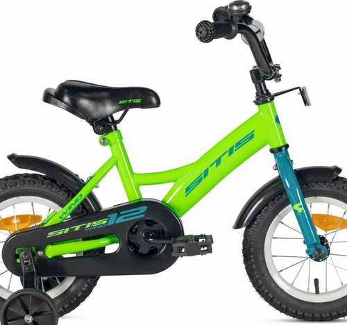 Велосипед sitis wind 12" (2024) Green-Blue Ros29