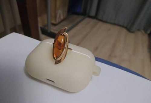 Золотое кольцо с янтарем СССР Антиквариат