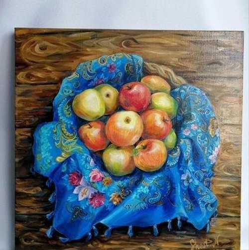 Картина маслом Деревенский наюрморт с яблоками