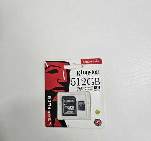 Карта памяти microSD 512 GB Kingston, class 10