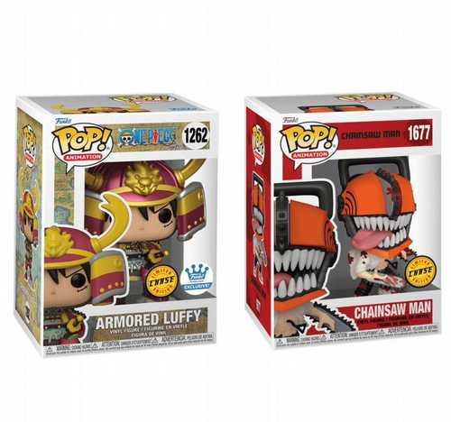 Funko Pop animation: Luffy & Chainsaw Man (chase)