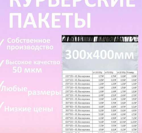 Курьерские пакеты 300 400