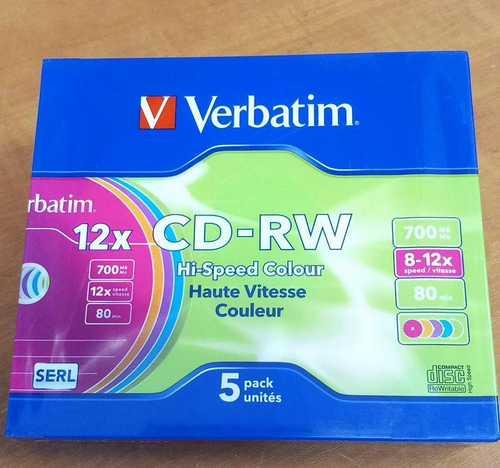 Болванка cd-rw Verbatim 12x 5 шт