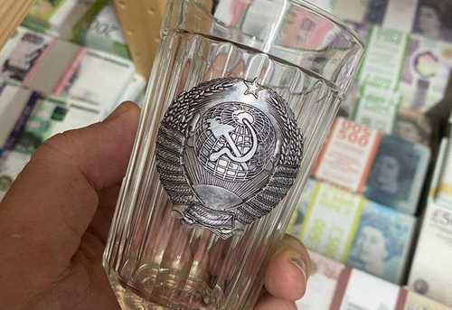 Граненый стакан с гербом СССР (серебро)