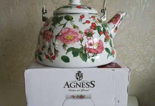 Чайник эмалированный новый Agness