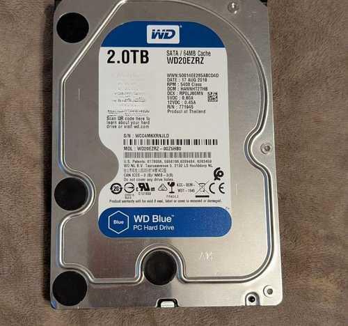 Жёсткий диск HDD WD Blue 2 Tb