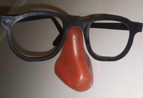 Маска карнавальная очки с носом Винтаж