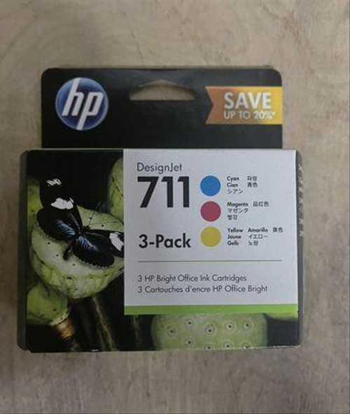 HP 711 (cyan, magenta, yellow), 3шт x 29мл P2V32A