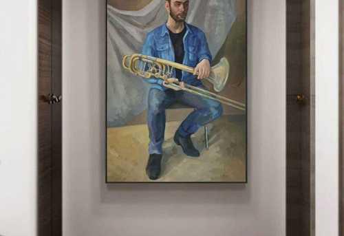 Картина на двп "Портрет Ильи с тромбоном"