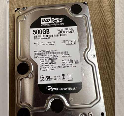 Жёсткий диск 3’5 на 500 gb WD Black HDD