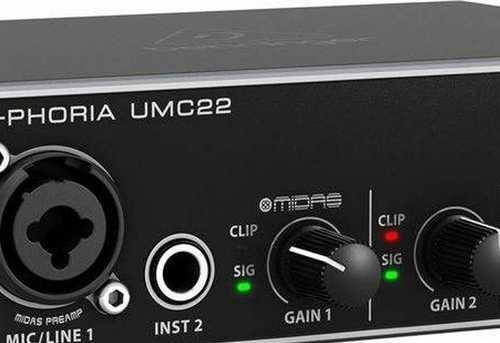 Behringer UMC22 аудиоинтерфейс U-Phoria
