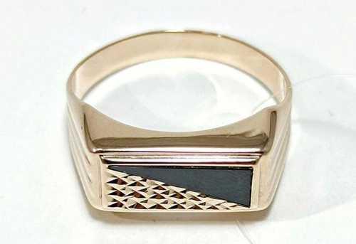 Золотое кольцо мужская печатка из красного золота