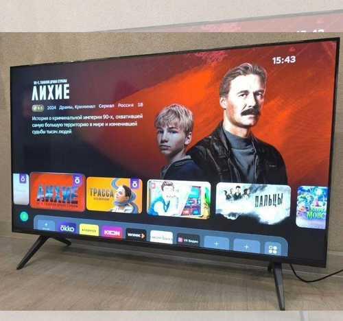 Красивый SMART телевизор,4К UHD Голосовой ввод 43"