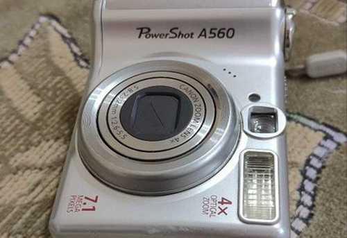 Компактный фотоаппарат canon powershot а560