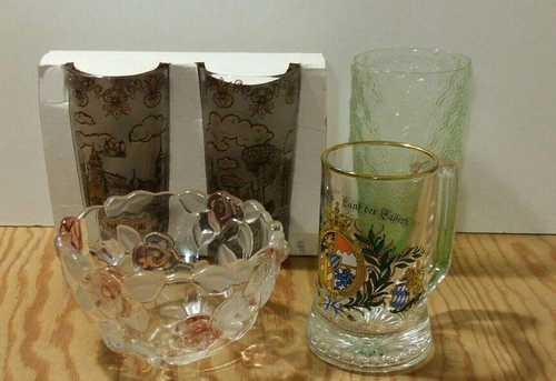 Бокалы стаканы кружка вазочка стекло