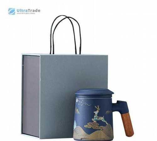 Фарфоровая чашка Zesee 400ml Blue Applications