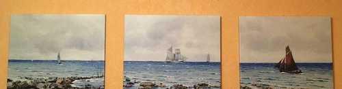 Модульная картина (триптих) "Море в Кольмаре"