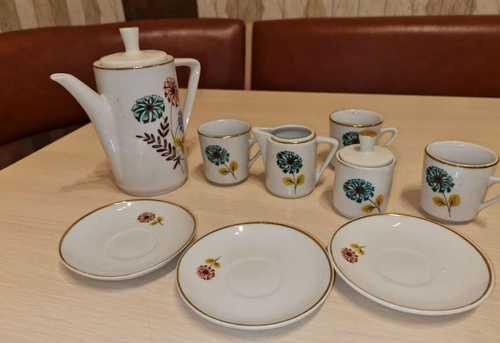 Чайный кофейный сервиз, детский керамический, СССР