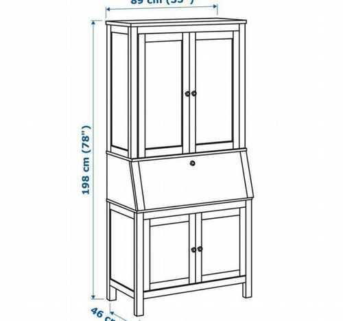 Секретер бюро шкаф икея хемнес