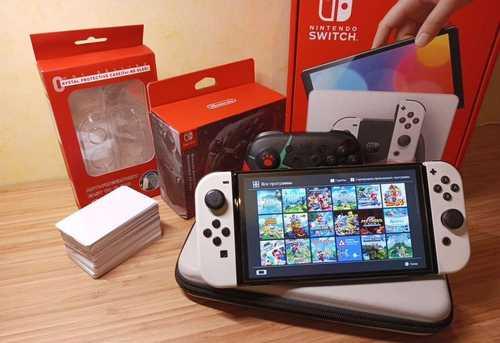 Nintendo Switch oled 192 GB + аксессуары