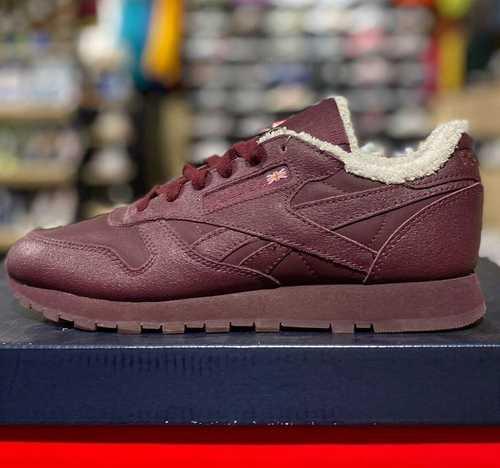 Кроссовки Оригинал Reebok Classic Leather Winter (Осень-зима, 38)