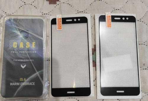 Зашитное стекло и чехол к телефону Huawei P10