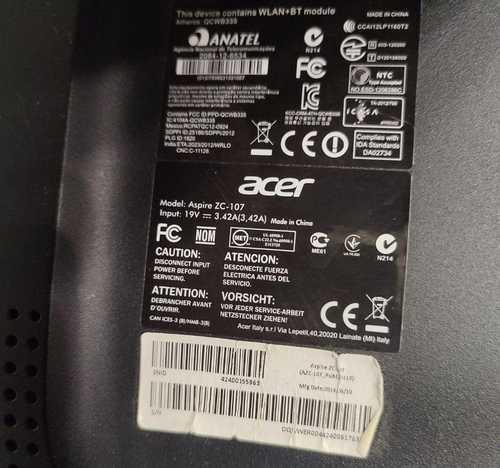 Acer aspire zc-107