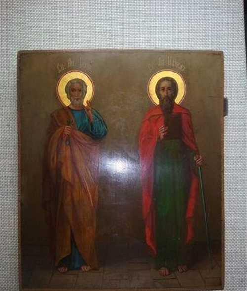 Икона Петр и Павел.19 век. Живопись