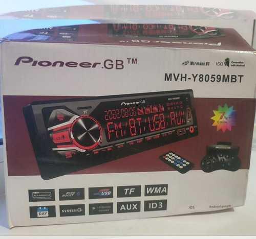 Магнитола pioneer mvh- y8059 mbt 1din с bluetooth