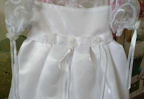 Платье белое 80 (+ носочки + повязки)