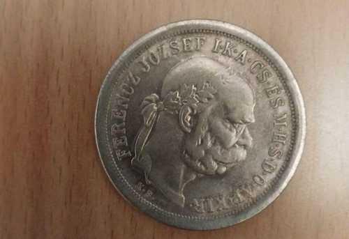 Монета Венгрия 5 Корон 1900 года Франц Иосиф 1
