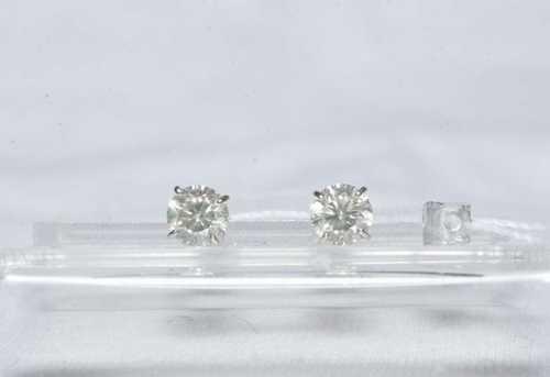 Пусеты бриллианты природные 0,83 кт Сертификат MGL