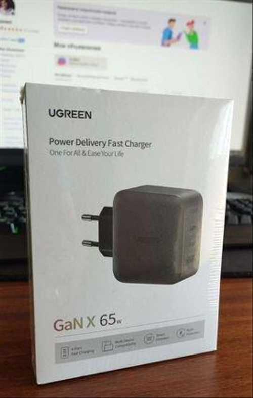 Сетевое зарядное устройство Ugreen Gan 65w (70774)