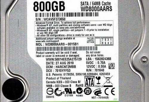 Жесткий Диск Western Digital WD8000aars 800Gb SATA