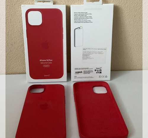 Чехол iPhone 14 Plus Silikon Case Red