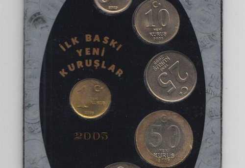 Турция Набор № 0001 6 монет 2005 год UNC в буклете