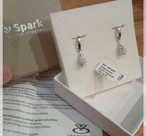 Серьги серебро Spark silver jewelry