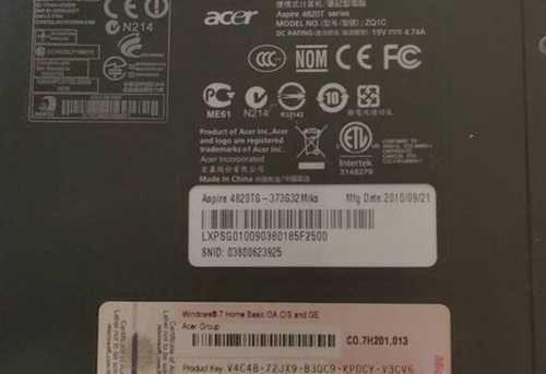 14" Acer Aspire TimelineX 4820TG, 320 ГБ, Core i3-370M, RAM 3 ГБ, ATI Mobility Radeon HD 5470 0.5 ГБ