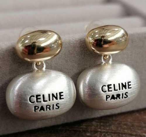 Серьги - гвоздики Celine Paris биколор