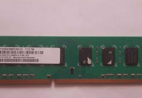 Оперативная память ddr3 elixir 2gb 2rx8 pc3-10600u