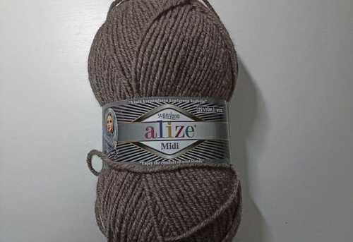 Пряжа superlana alize midi № 240, цвет кофе